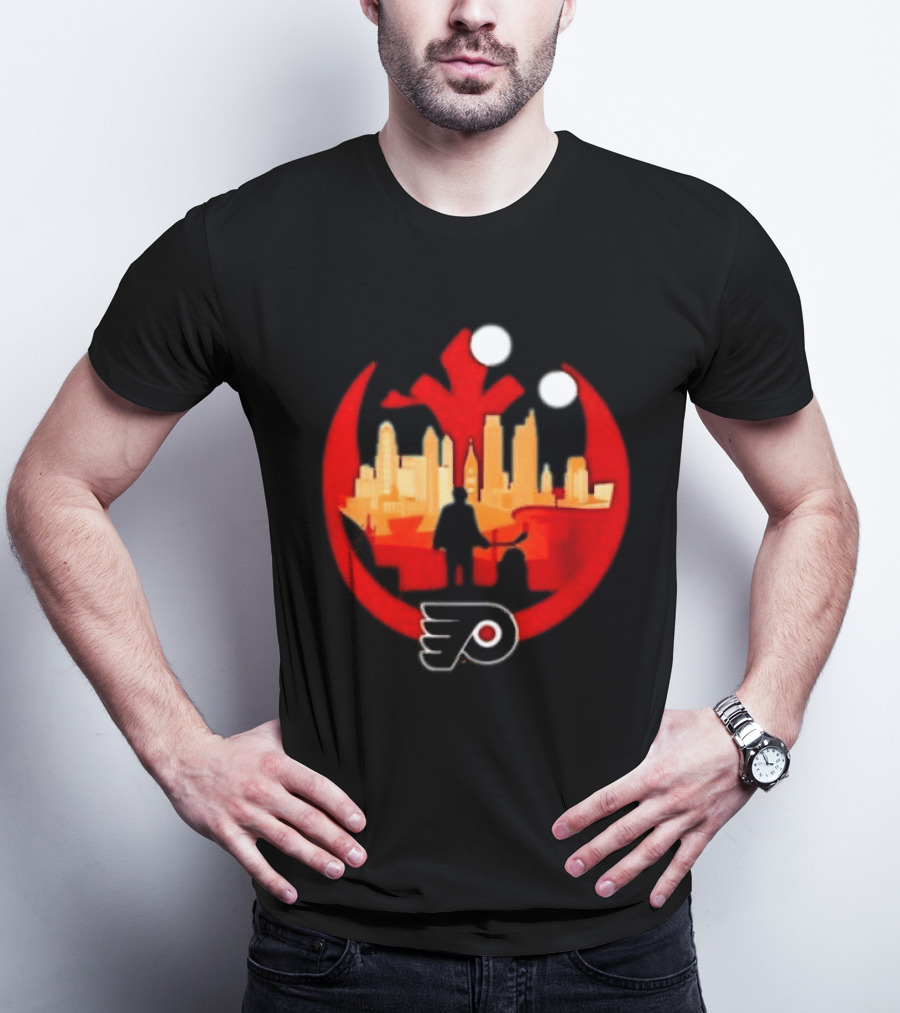 Philadelphia Flyers NHL Star Wars Rebel Alliance Skyline T-Shirt