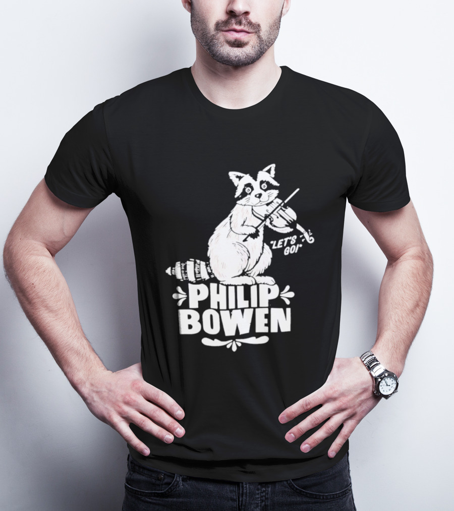 Philip Bowen Raccoon Playing Violin Let's Go T-Shirt