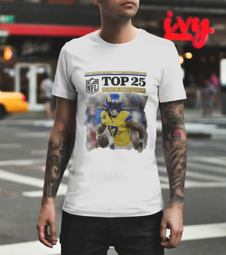 NFL Top 25 All Time Receiving Yards 17 T-Shirt