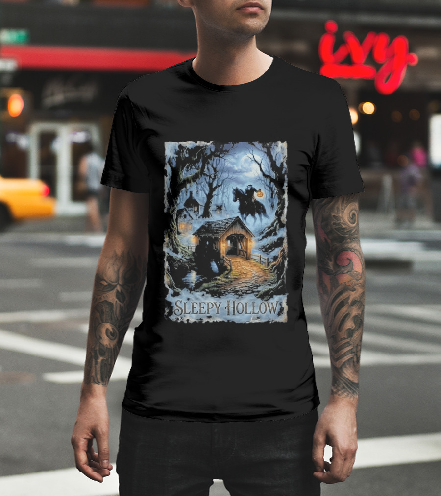 Sleepy Hollow Halloween Headless Horseman Bridge Scene Jack & Jones T-Shirt