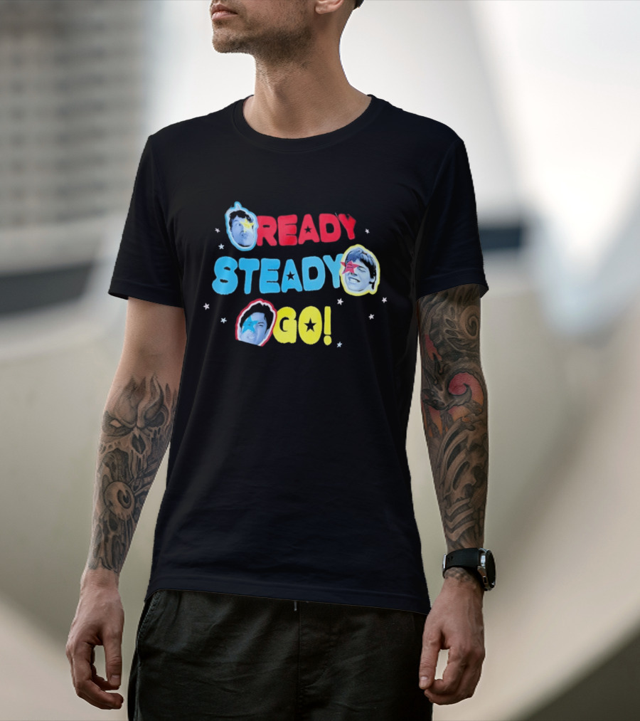 Ready Steady Go Friends Pop Music Colorful Star Portraits T-Shirt