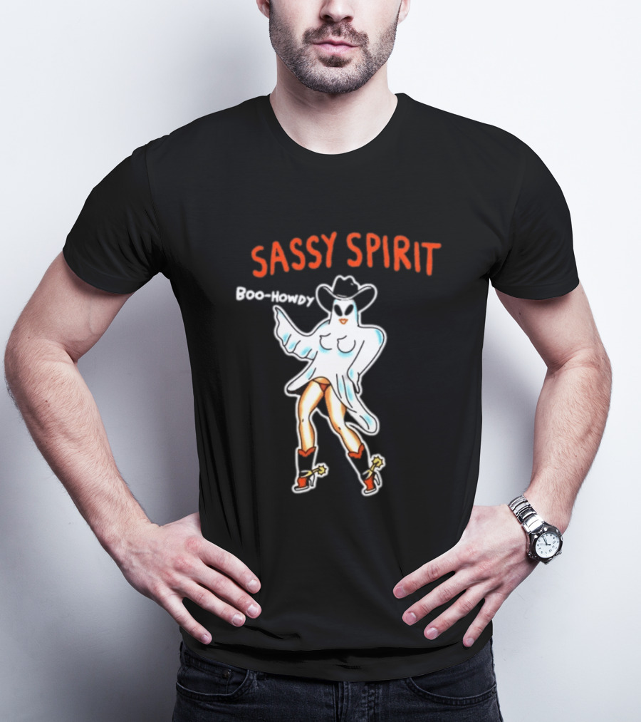 Sassy Spirit Boo Howdy Ghost Cowgirl Western Halloween Costume T-Shirt
