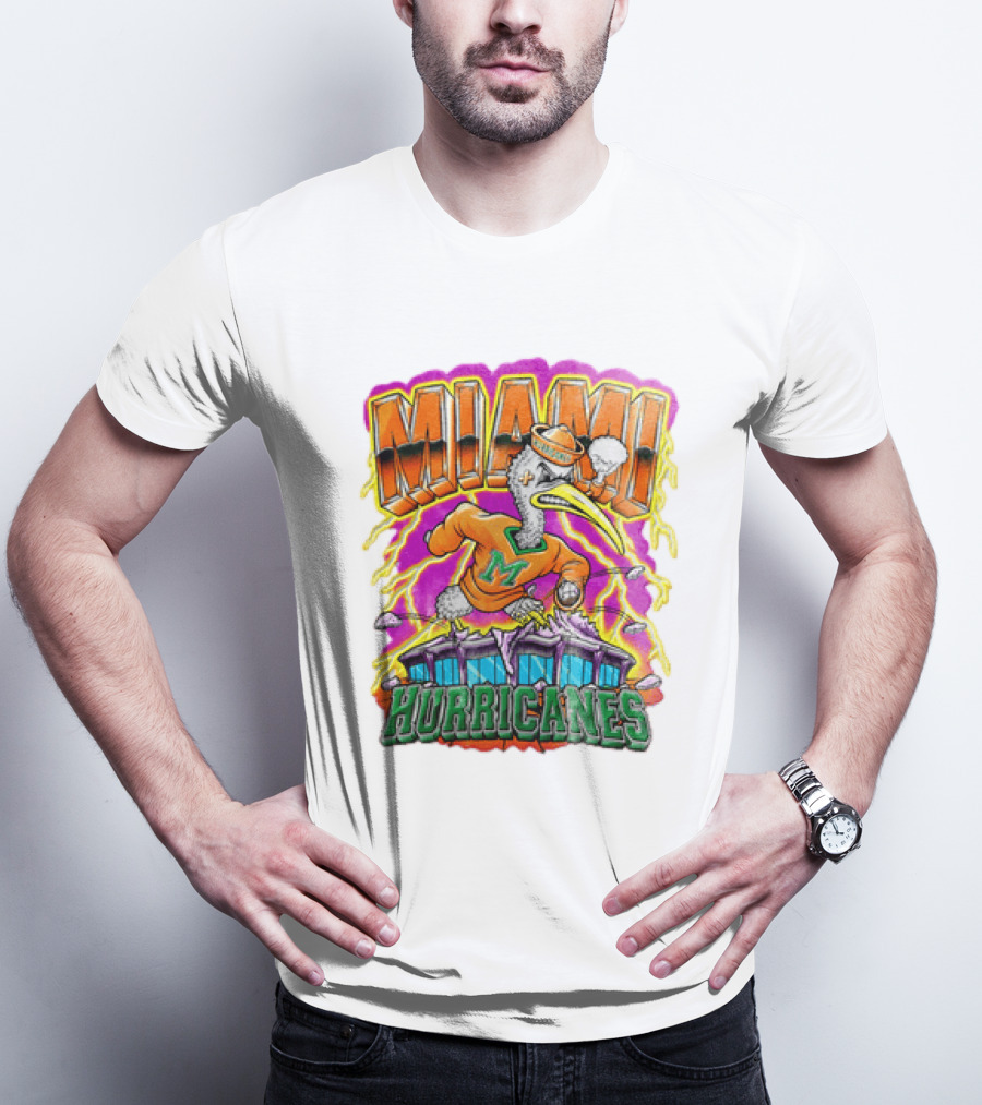 Miami Hurricanes Vintage Style Go Canes U Throwback T-Shirt