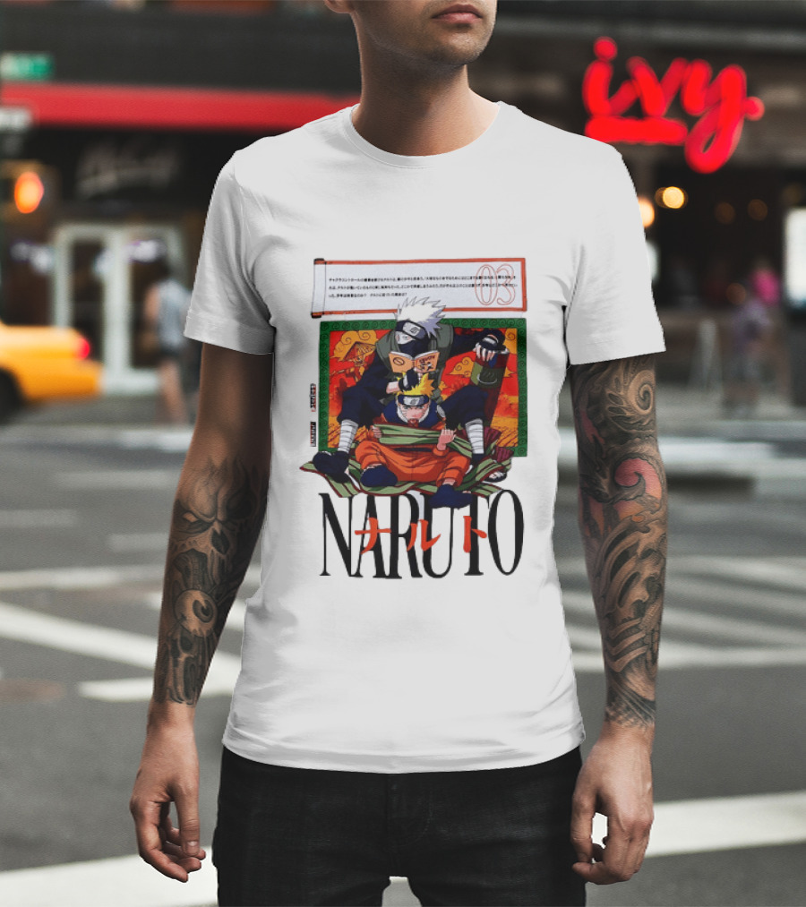 Naruto Kakashi 72 Series Manga Cover Style Anime T-Shirt