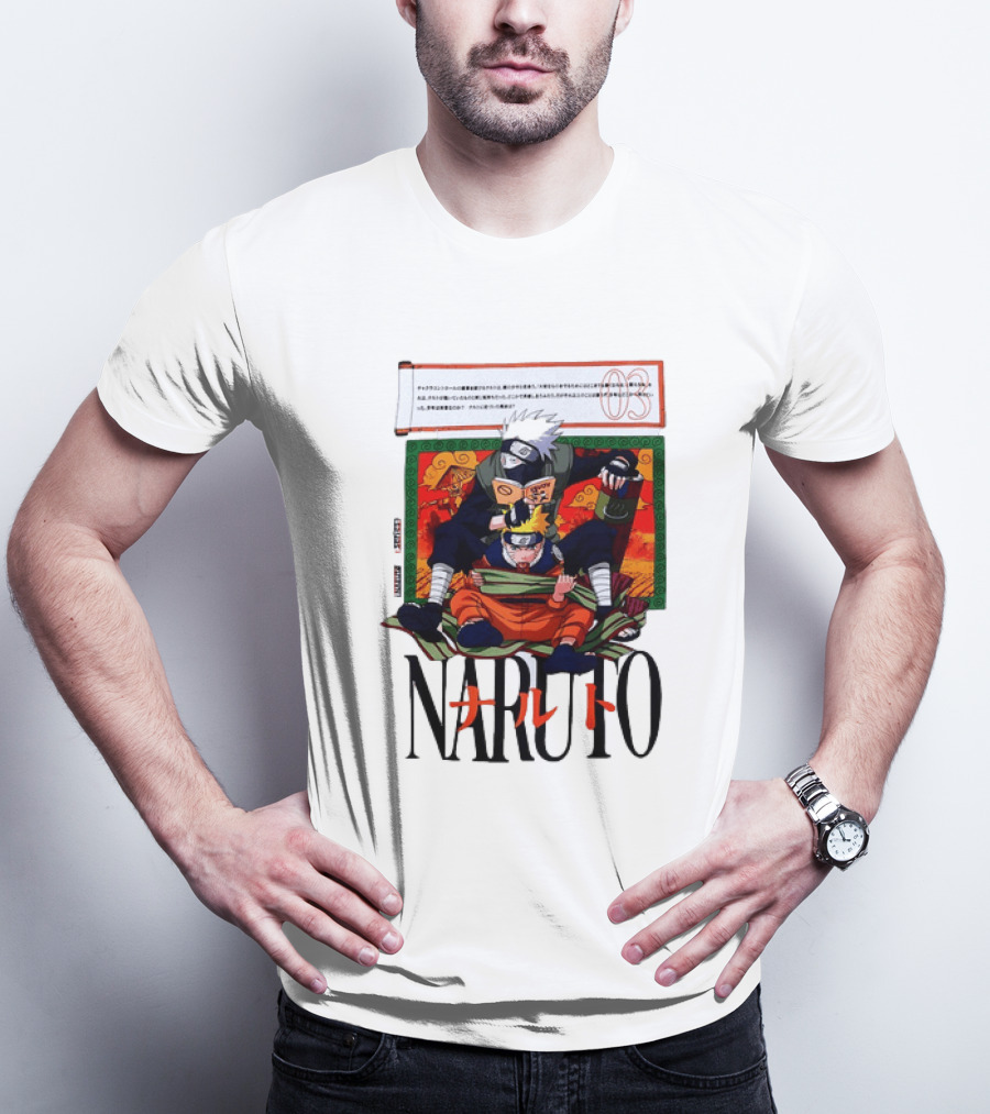 Naruto Kakashi 72 Series Manga Cover Style Anime T-Shirt