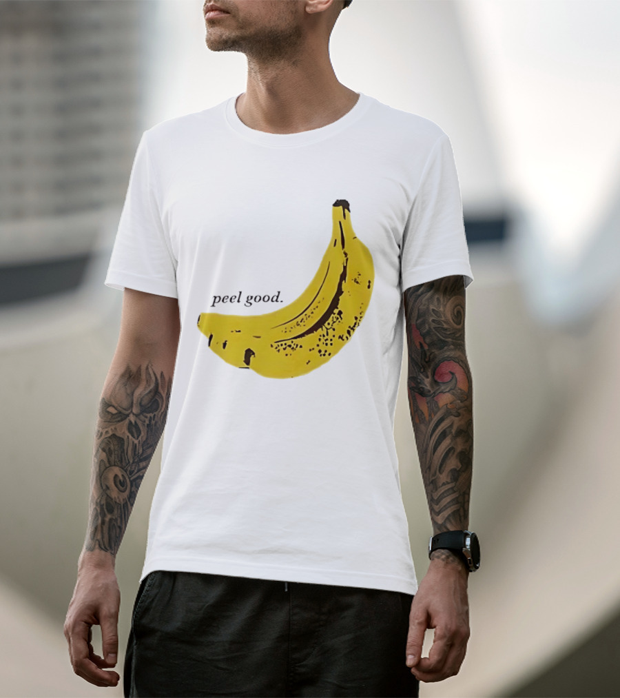 Peel Good Banana Fruit Minimalist Yellow T-Shirt