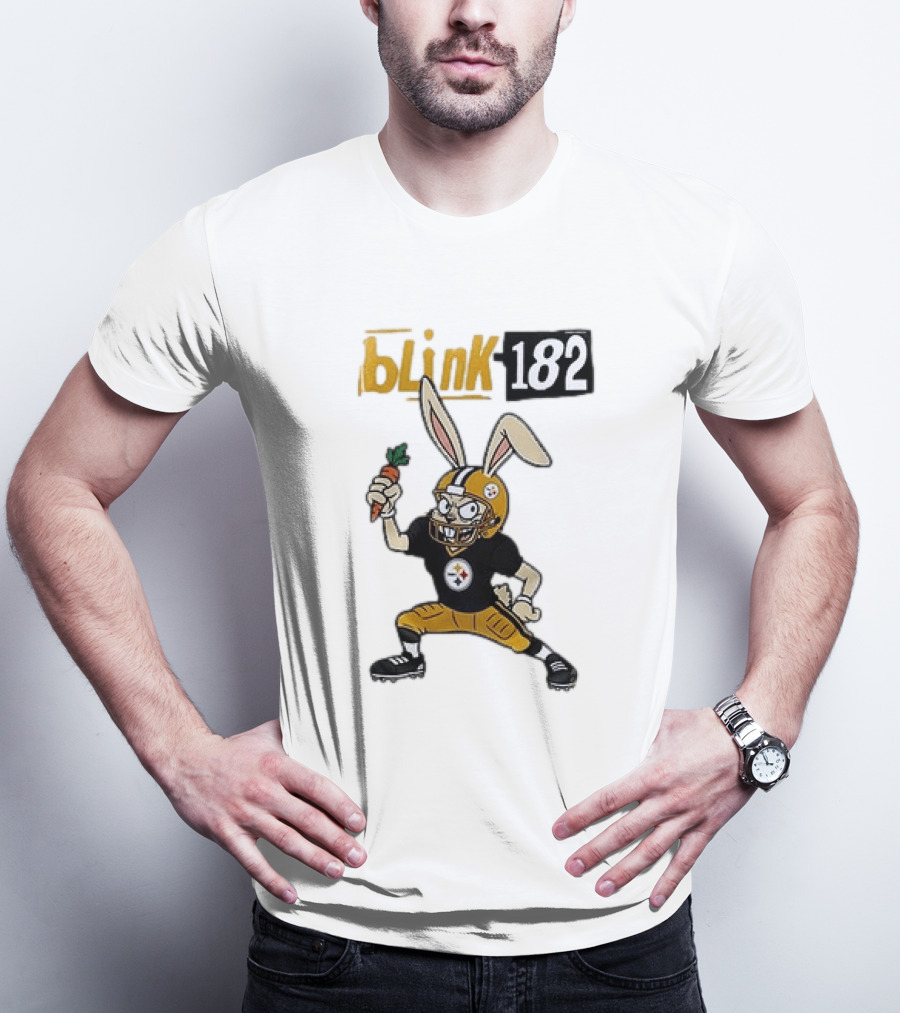Blink 182 Pittsburgh Steelers Rabbit Football T-Shirt