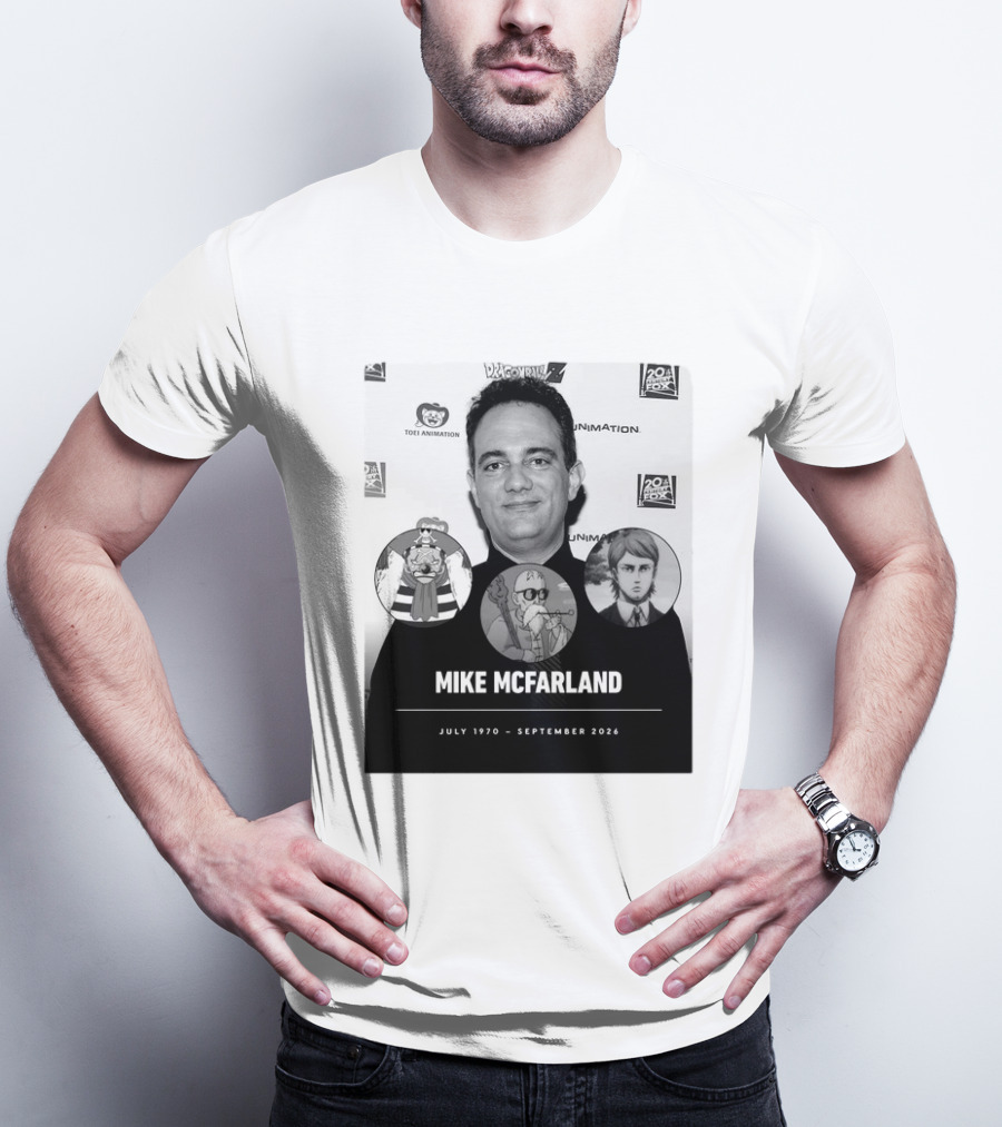 Mike McFarland July 1970 September 2026 Dragon Ball One Piece Attack On Titan Funimation Toei Animation Memorial T-Shirt