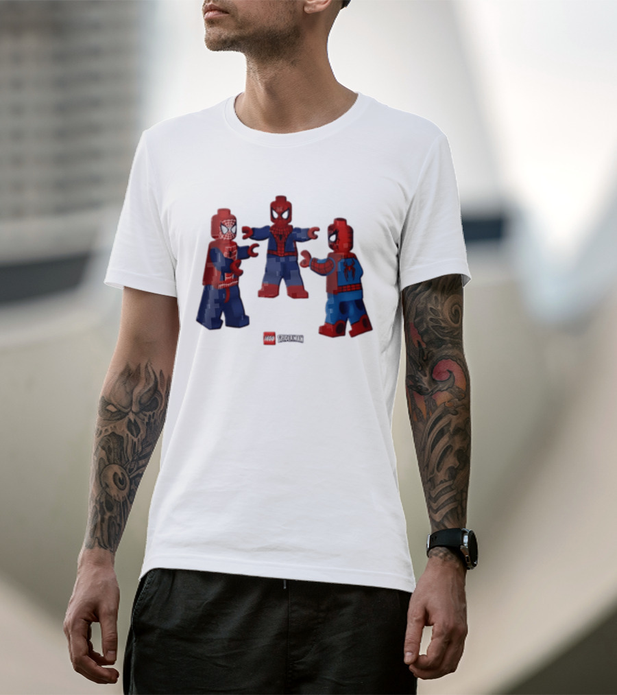 LEGO Spider Man Three Figures Meme Poses T-Shirt