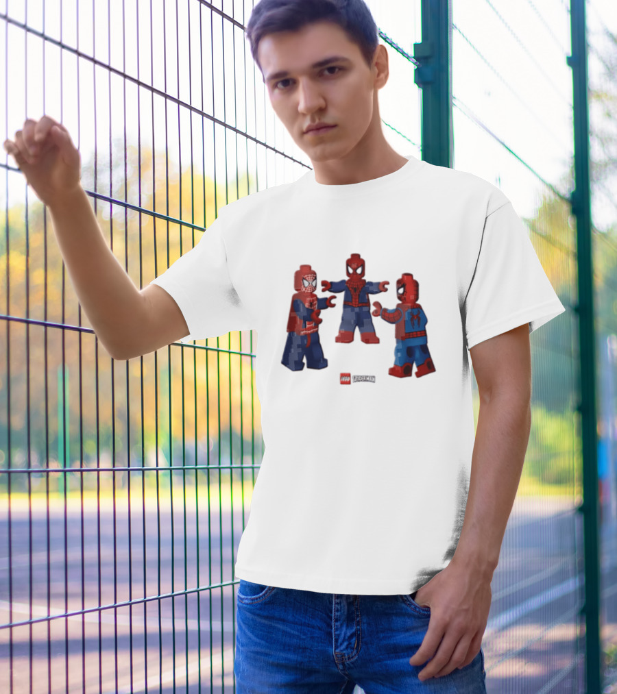 LEGO Spider Man Three Figures Meme Poses T-Shirt