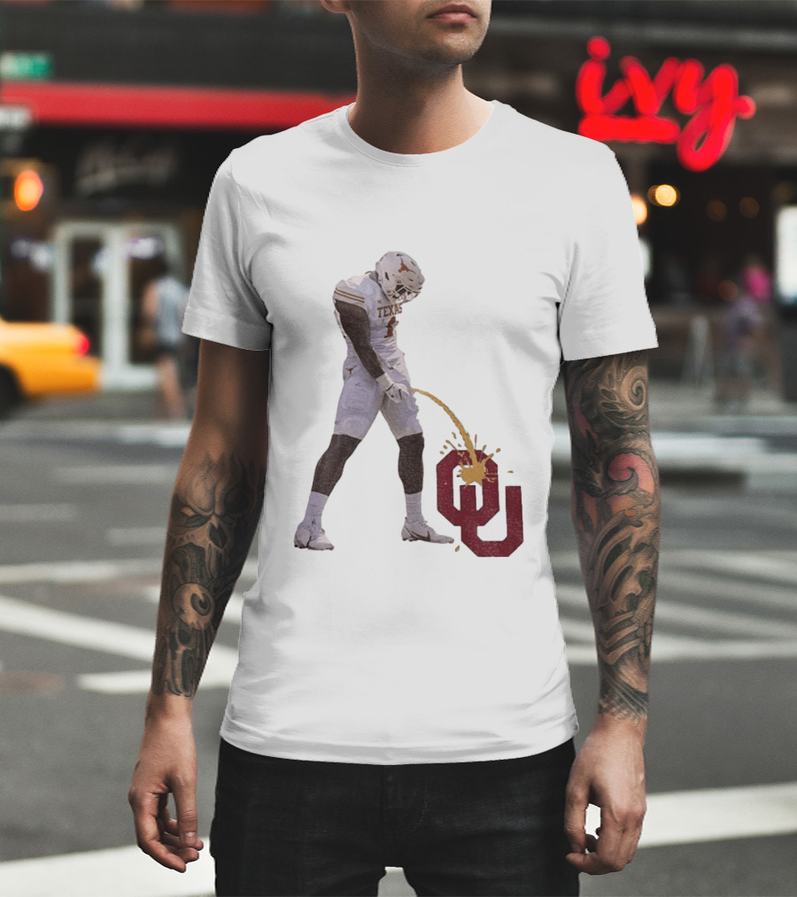Texas Longhorns Xavier Worthy #1 Pee On Oklahoma Sooners OU Football Rivalry T-Shirt