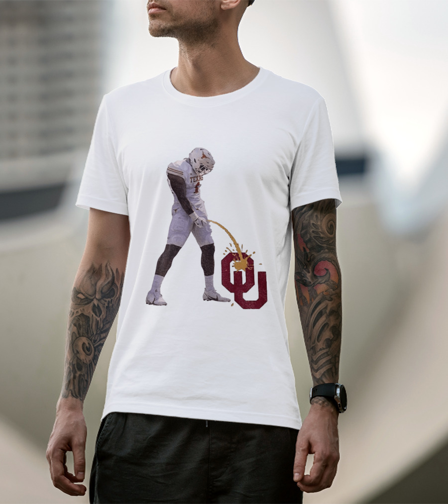 Texas Longhorns Xavier Worthy #1 Pee On Oklahoma Sooners OU Football Rivalry T-Shirt