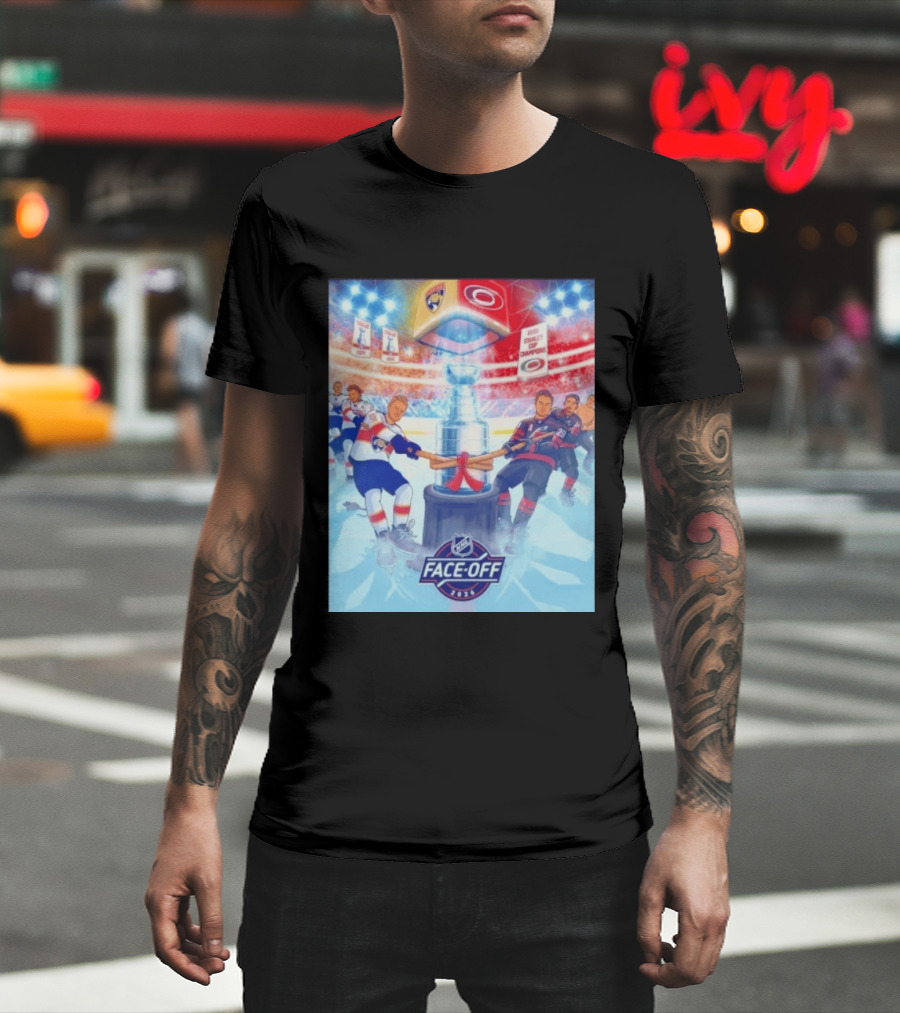 NHL Face Off 2026 Stanley Cup Florida Panthers Vs Carolina Hurricanes Ice Hockey Showdown T-Shirt
