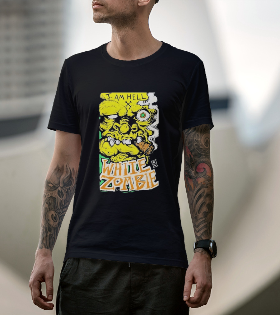 White Zombie I Am Hell Heavy Metal Band Artwork Monster Face T-Shirt