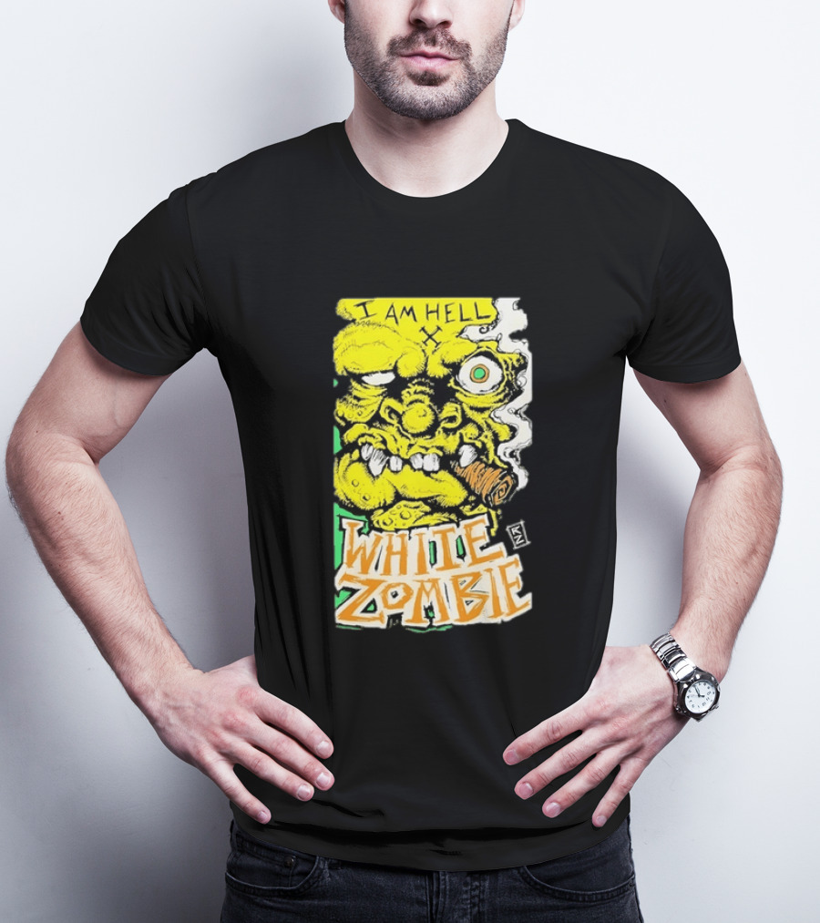 White Zombie I Am Hell Heavy Metal Band Artwork Monster Face T-Shirt
