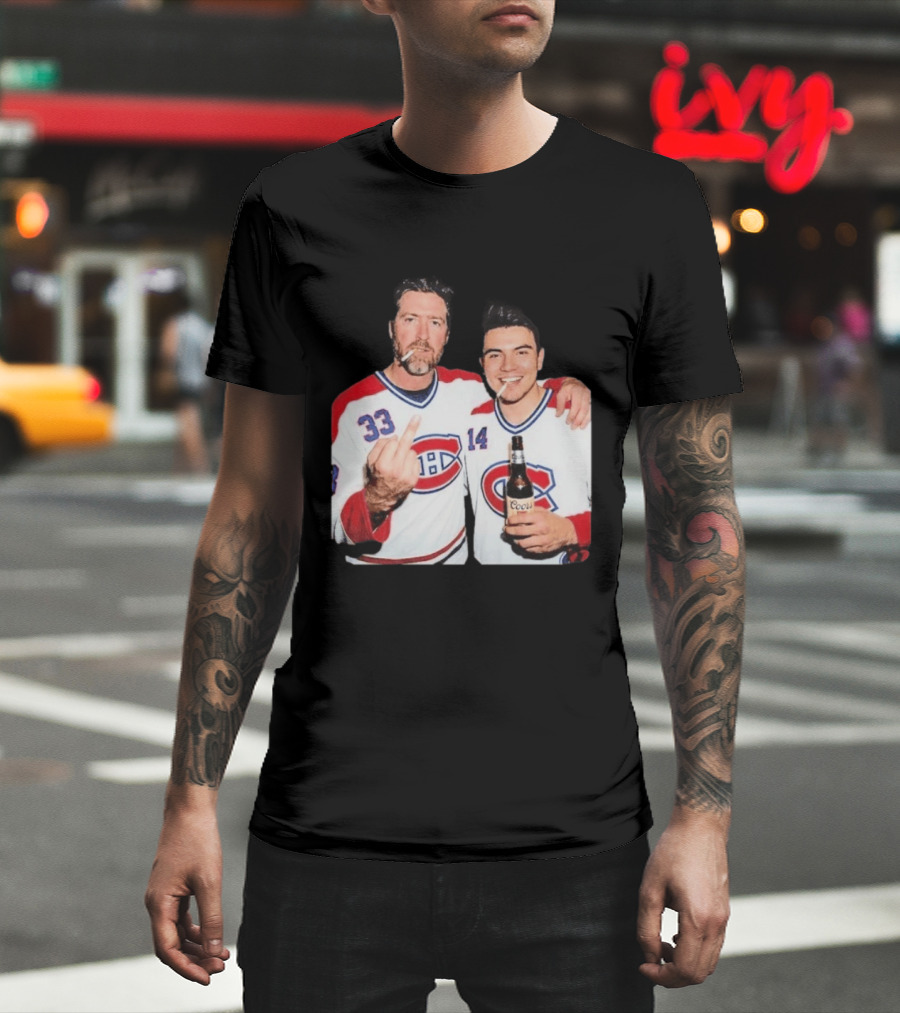 Patrick Roy Nick Suzuki Coors Montreal Canadiens Middle Finger Smoking T-Shirt