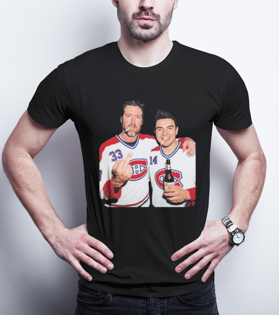 Patrick Roy Nick Suzuki Coors Montreal Canadiens Middle Finger Smoking T-Shirt
