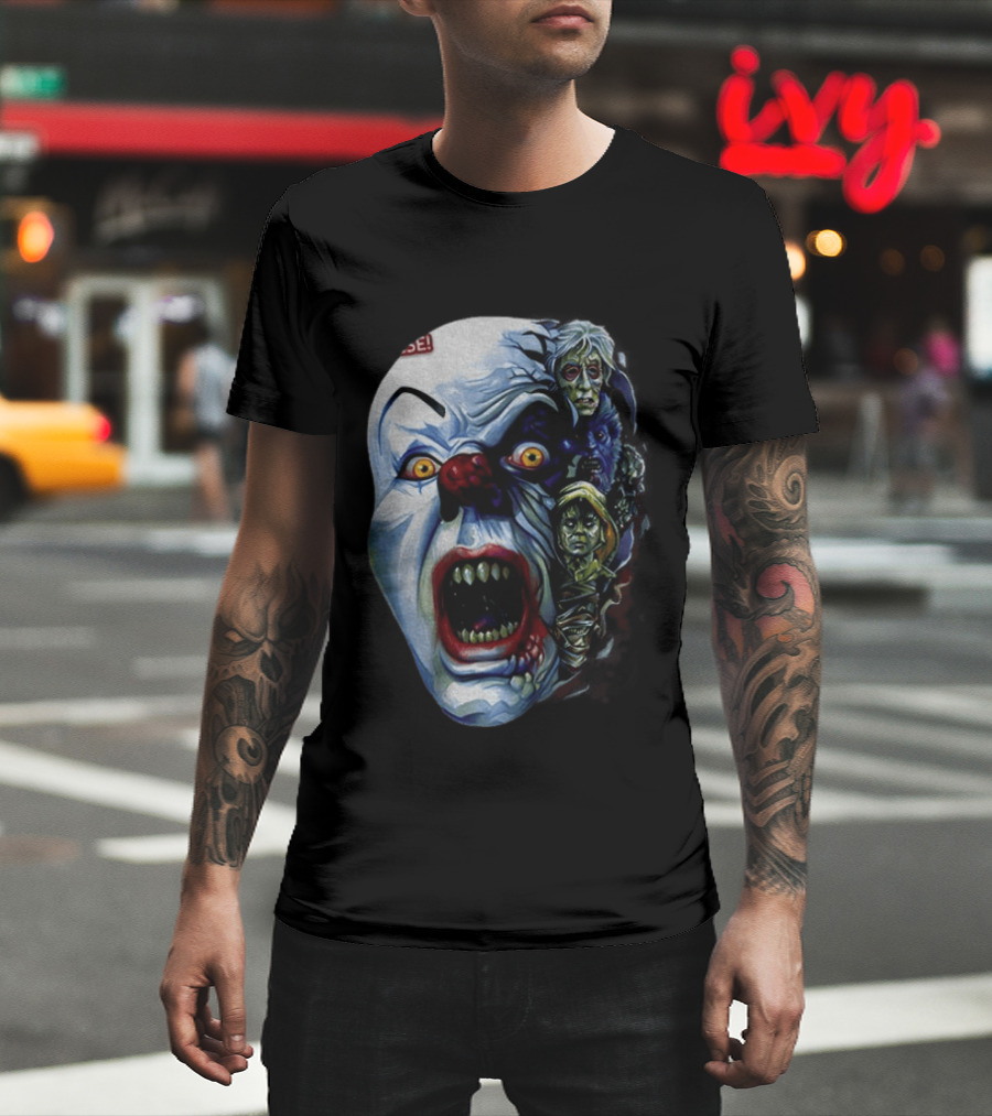 Pennywise The Dancing Clown Stephen King's IT Horror Nightmare Faces T-Shirt