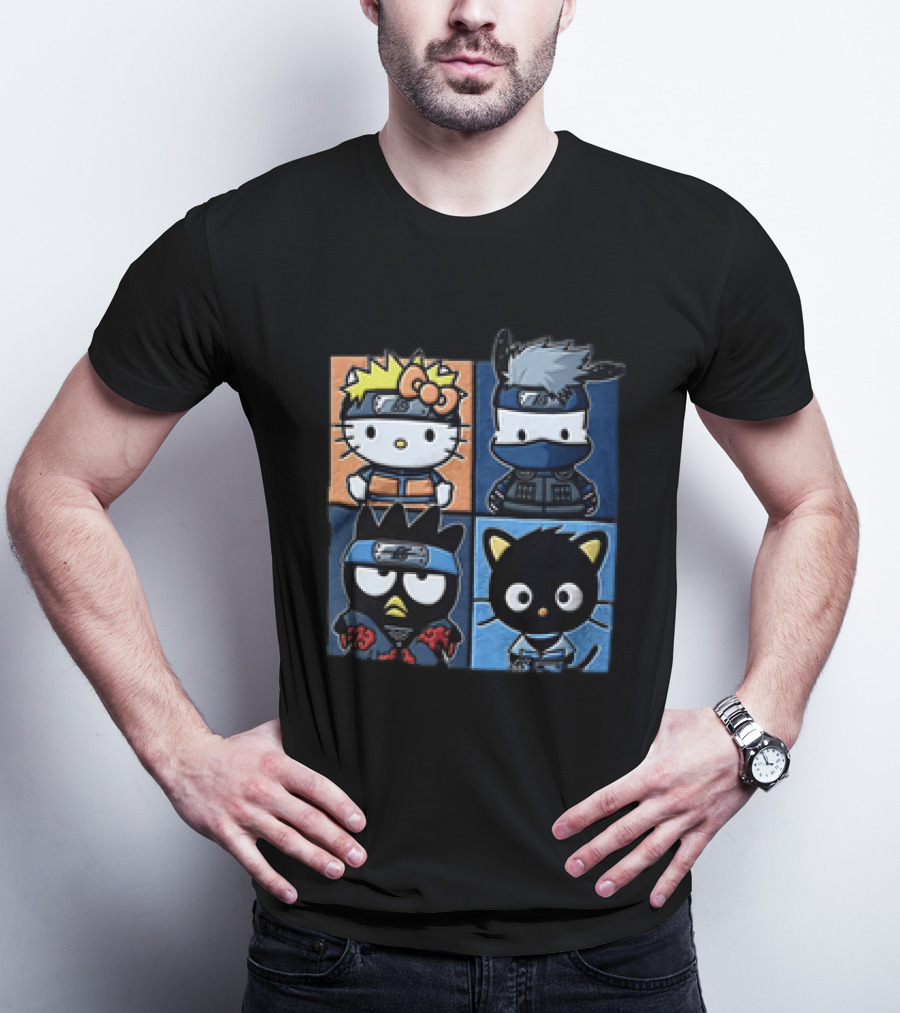 Hello Kitty Naruto Crossover With Sanrio Characters Mashup T-Shirt