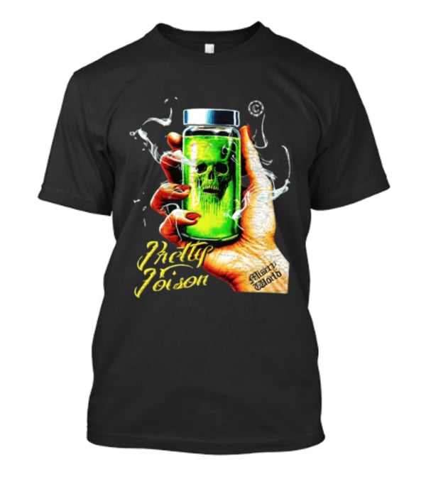 Pretty Poison Misery World Skull Bottle In Hand T-Shirt