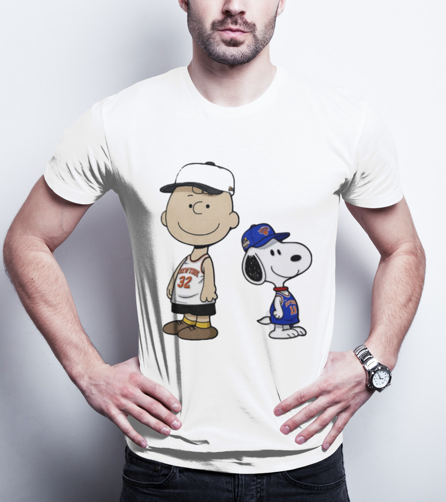 Charlie Brown Snoopy New York Knicks NBA 2026 Basketball Fans T-Shirt