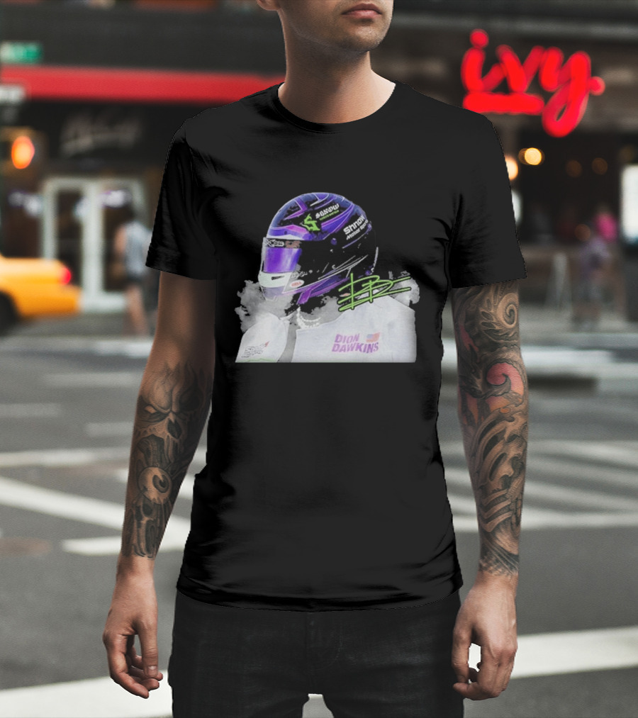 Soul Motorsports Dion Dawkins Racing Helmet Signature T-Shirt
