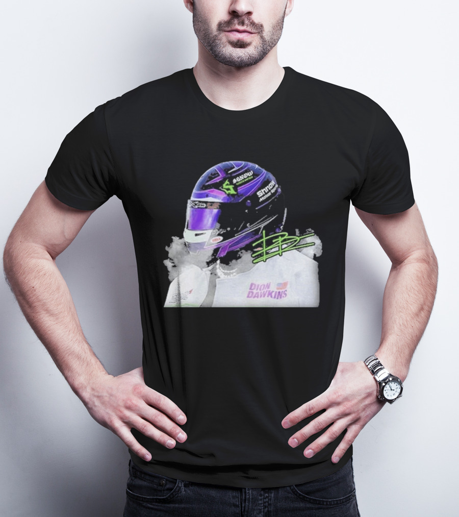 Soul Motorsports Dion Dawkins Racing Helmet Signature T-Shirt