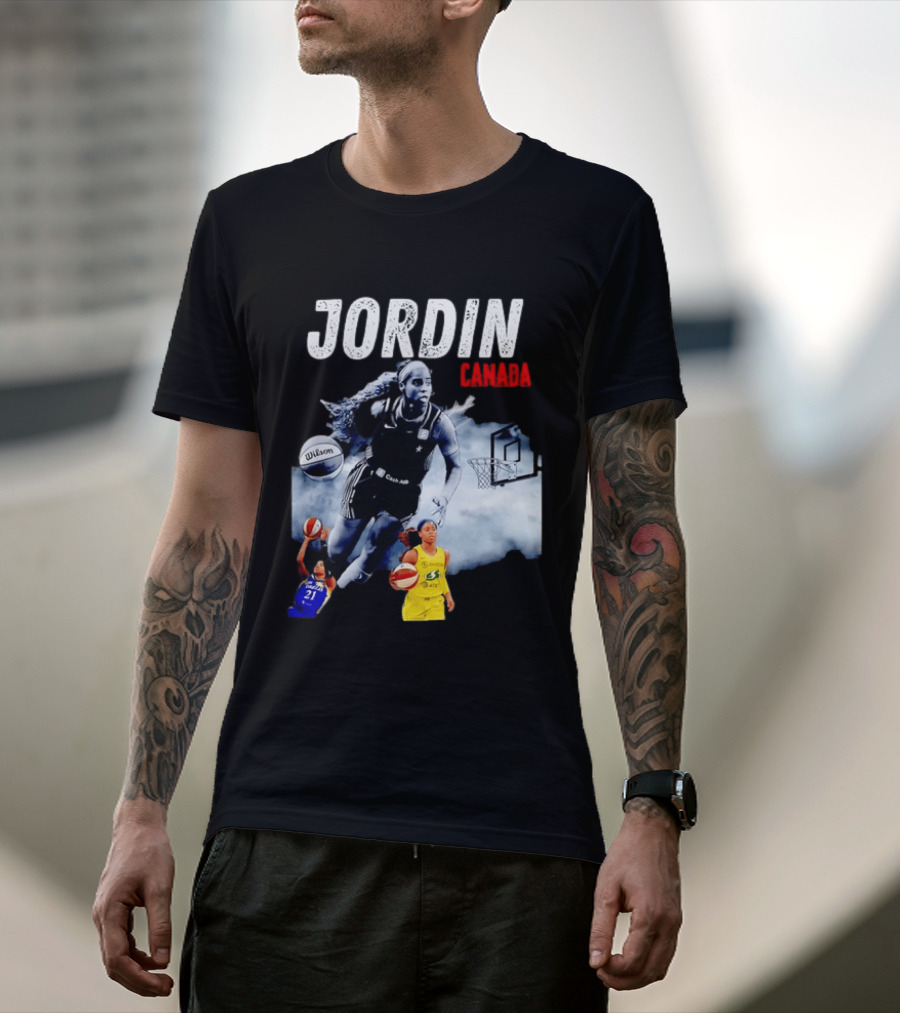 Jordin Canada Los Angeles Basketball Star Wilson Ball Slam Dunk T-Shirt