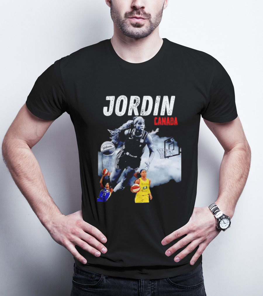 Jordin Canada Los Angeles Basketball Star Wilson Ball Slam Dunk T-Shirt