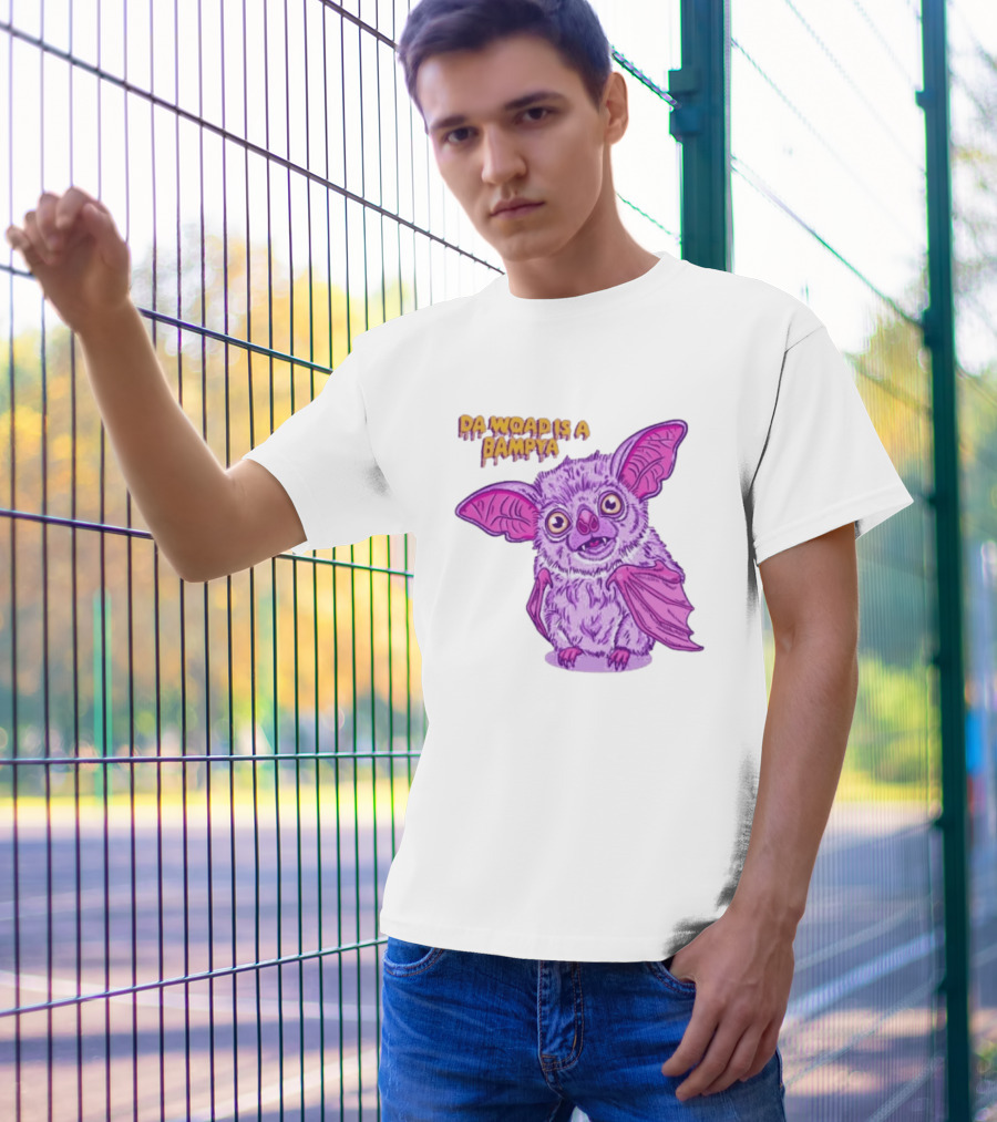 Da Woad Is A Bampya Purple Bat Vampire Cartoon T-Shirt
