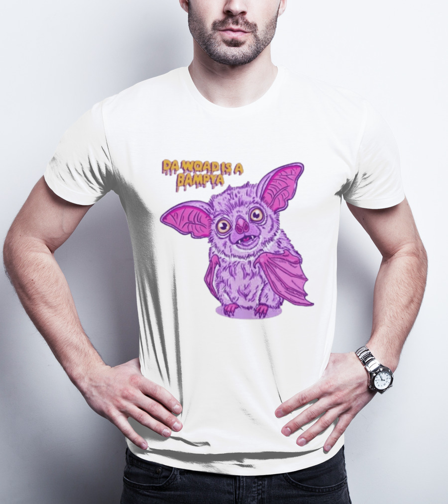 Da Woad Is A Bampya Purple Bat Vampire Cartoon T-Shirt