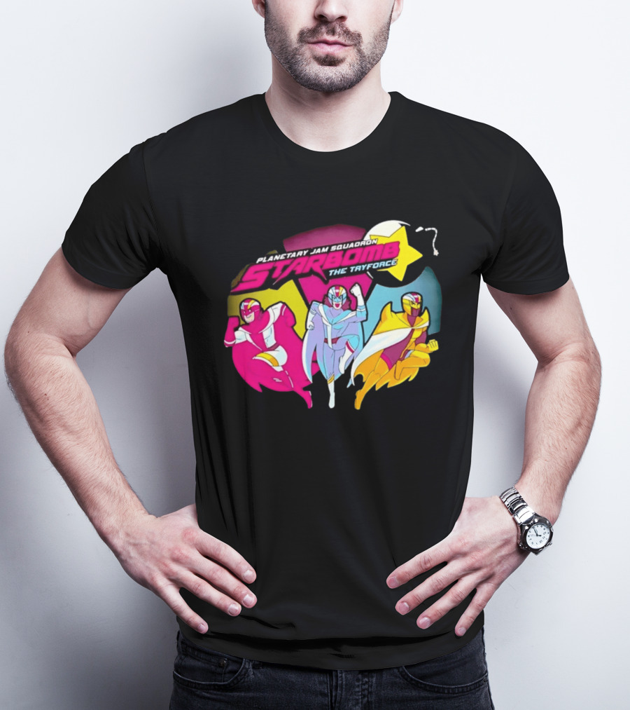 Planetary Jam Squadron Starbomb The Tryforce Retro Heroes T-Shirt