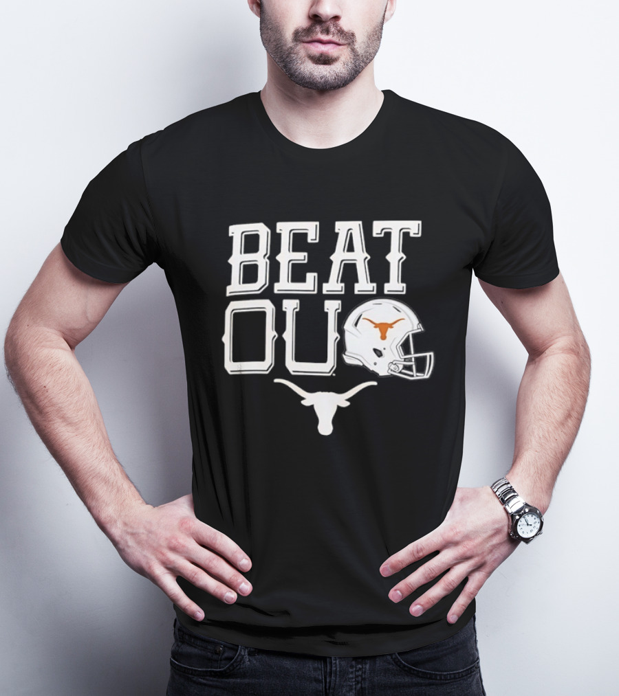 Texas Longhorns Beat OU Red River Rivalry Football Helmet Longhorn T-Shirt