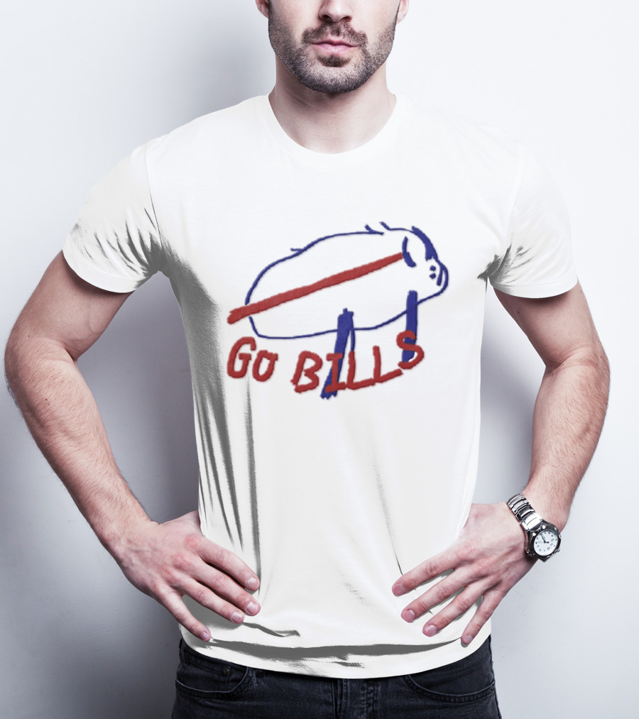Buffalo Bills Go Bills Sketch Drawing Josh Allen T-Shirt