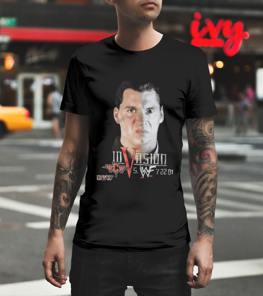 WCW Vs WWF Invasion July 22 2001 Vince McMahon ECW Wrestling Event T-Shirt