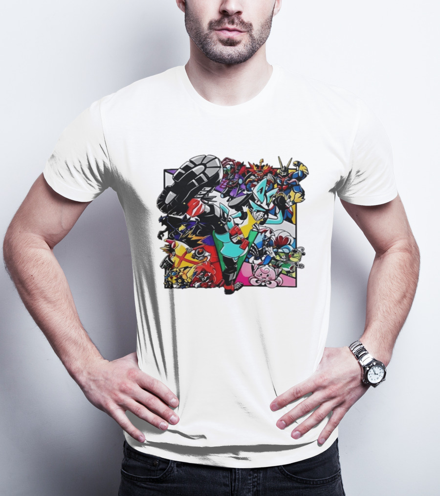 Lucario And Friends Anime Mashup With Megaman Yu Gi Oh Gundam Wigglytuff Pikachu Charizard T-Shirt
