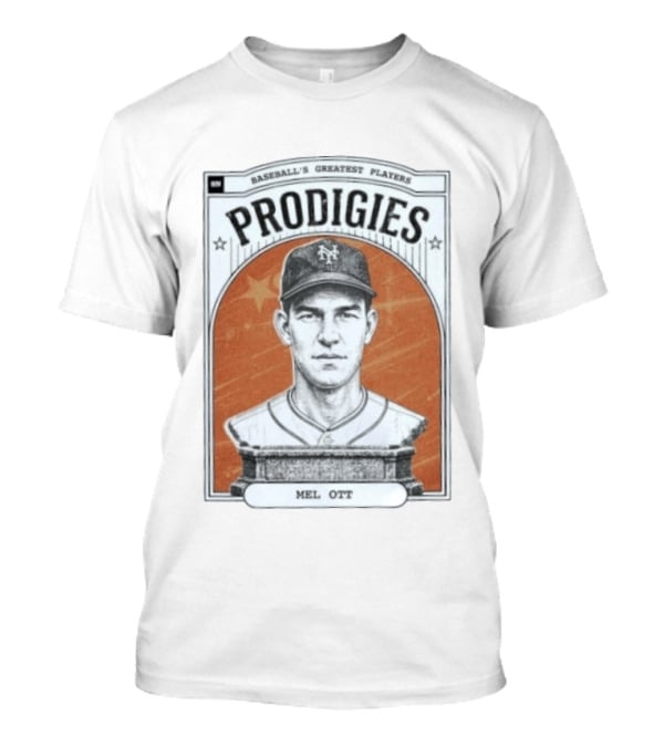 Baseball's Greatest Players Prodigies Mel Ott Vintage NY Landmark T-Shirt
