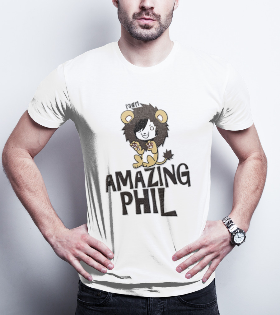 Amazing Phil Phil Rawr Cartoon Boy Wearing Lion T-Shirt