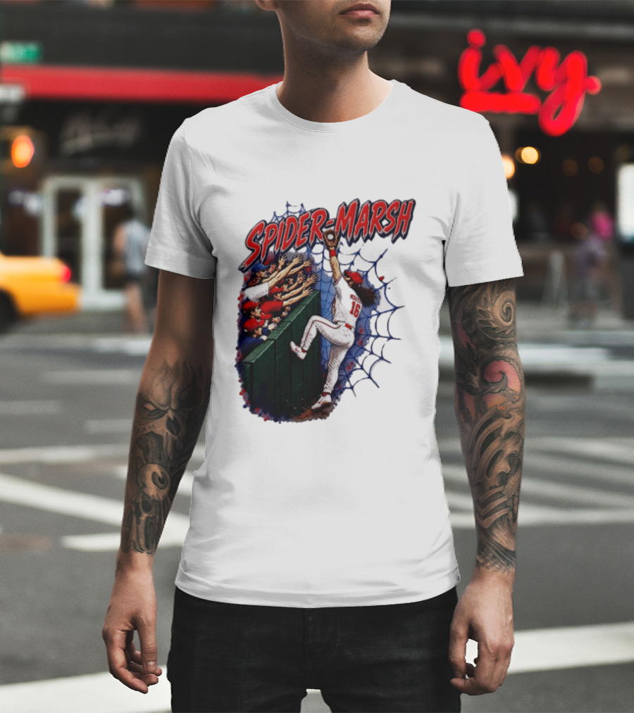 Spider Marsh Brandon Marsh Philadelphia Phillies Baseball Catch Action T-Shirt
