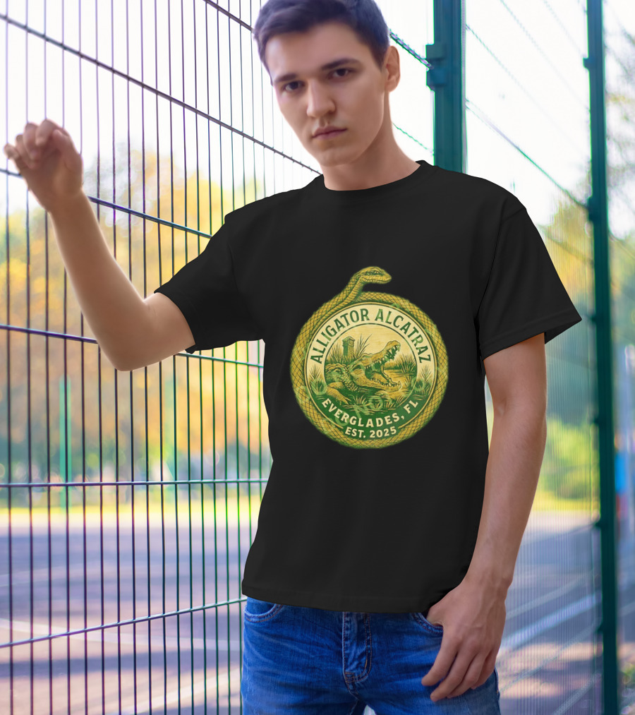 Alligator Alcatraz Everglades Florida Est. 2025 Snake And Reptile T-Shirt