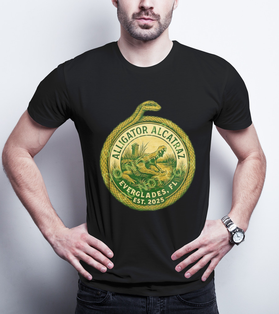 Alligator Alcatraz Everglades Florida Est. 2025 Snake And Reptile T-Shirt