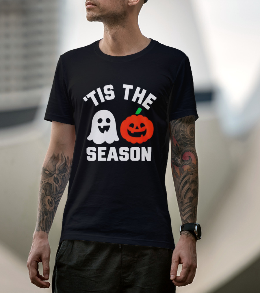 Tis The Season Ghost And Pumpkin Halloween T-Shirt