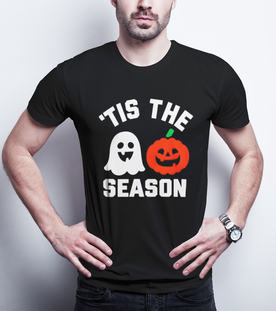 Tis The Season Ghost And Pumpkin Halloween T-Shirt