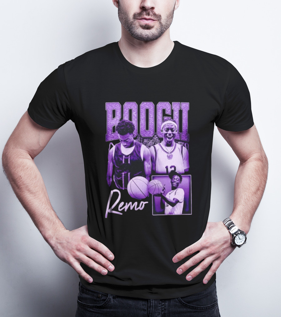 Boogii Remo 12 Basketball Player Retro Style Purple Aesthetic T-Shirt