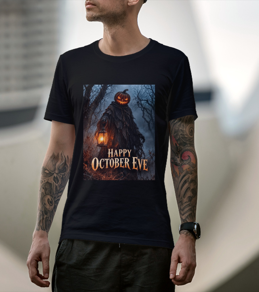 Happy October Eve Halloween Pumpkin Lantern Vibes T-Shirt