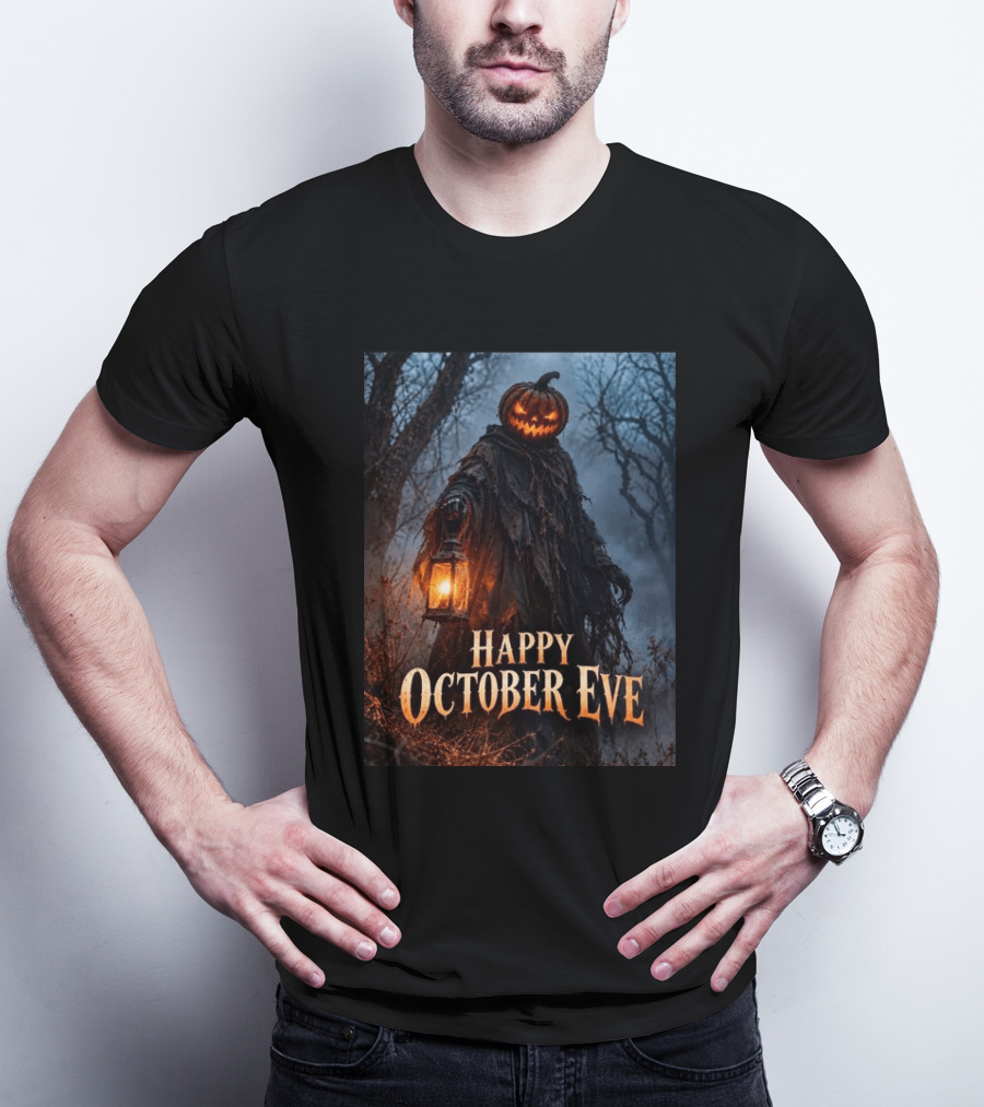 Happy October Eve Halloween Pumpkin Lantern Vibes T-Shirt