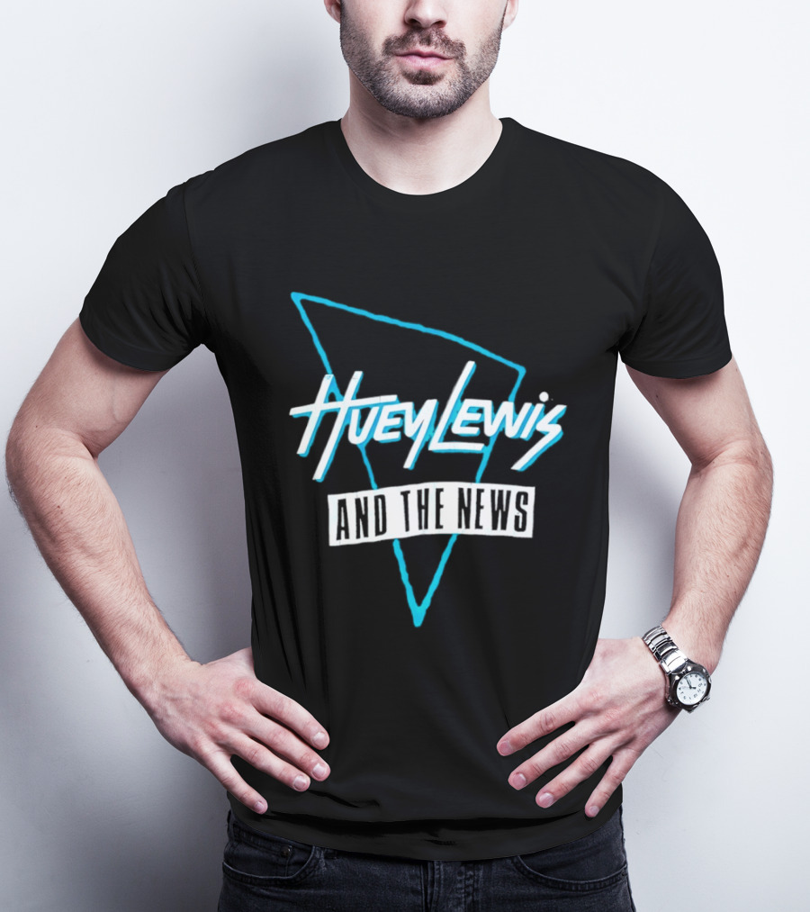 Huey Lewis And The News Retro Logo Triangular T-Shirt