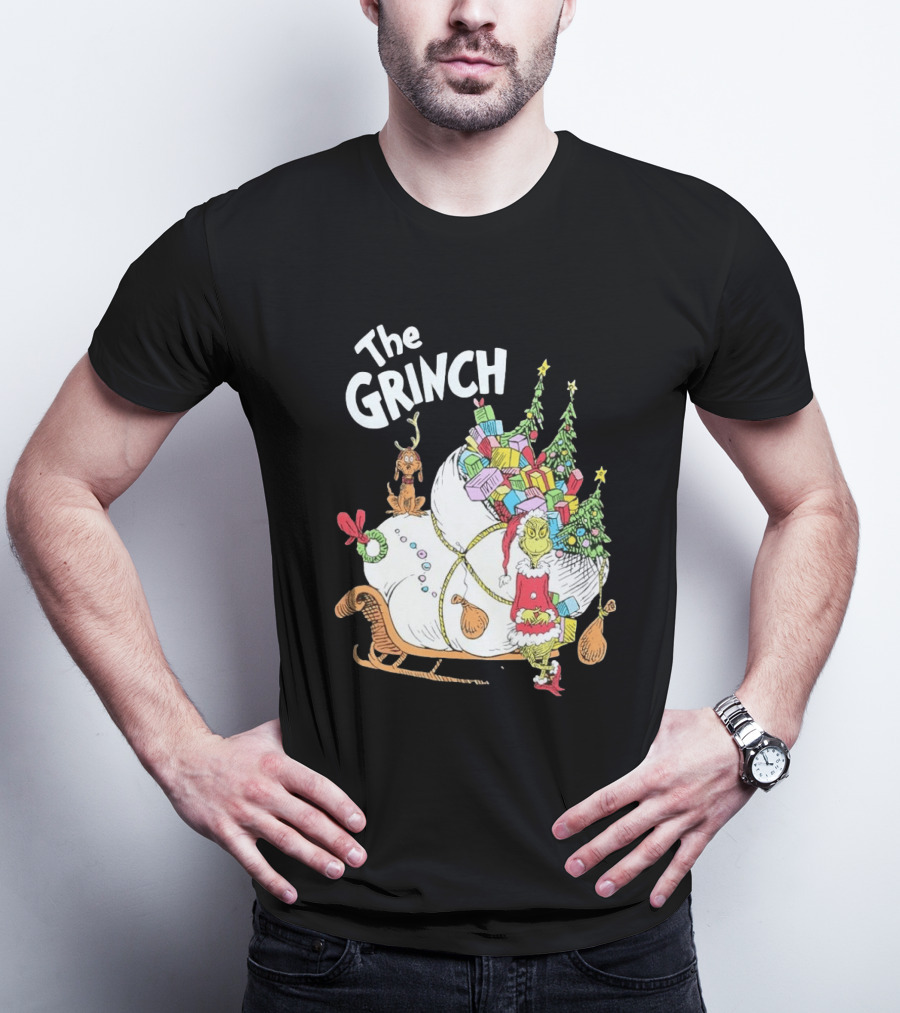 The Grinch Christmas Sleigh With Max And Presents T-Shirt