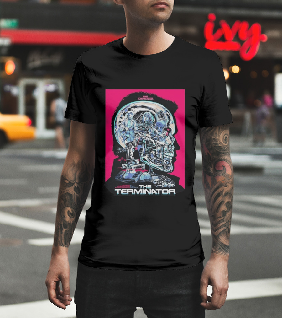 Arnold Schwarzenegger The Terminator Cybernetic Skull T-Shirt