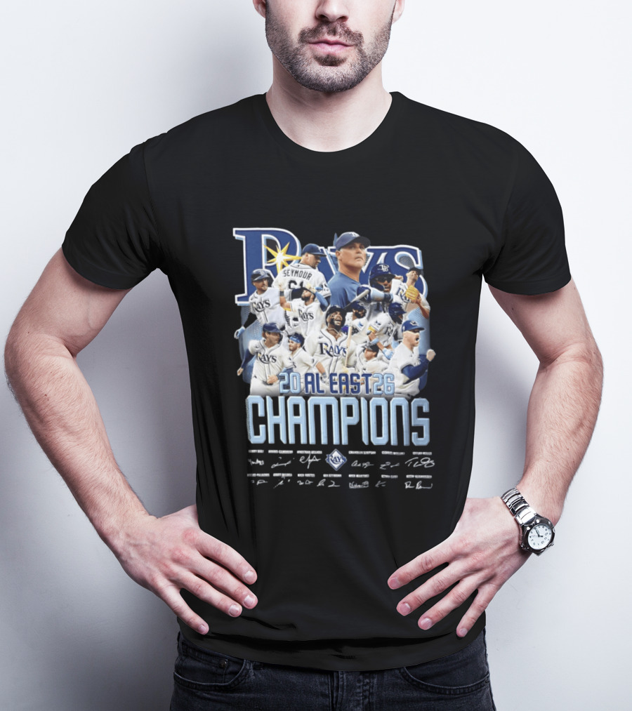 Rays 20 AL East Champions Featuring Seymour Diaz Caminero Aranda Simpson T-Shirt